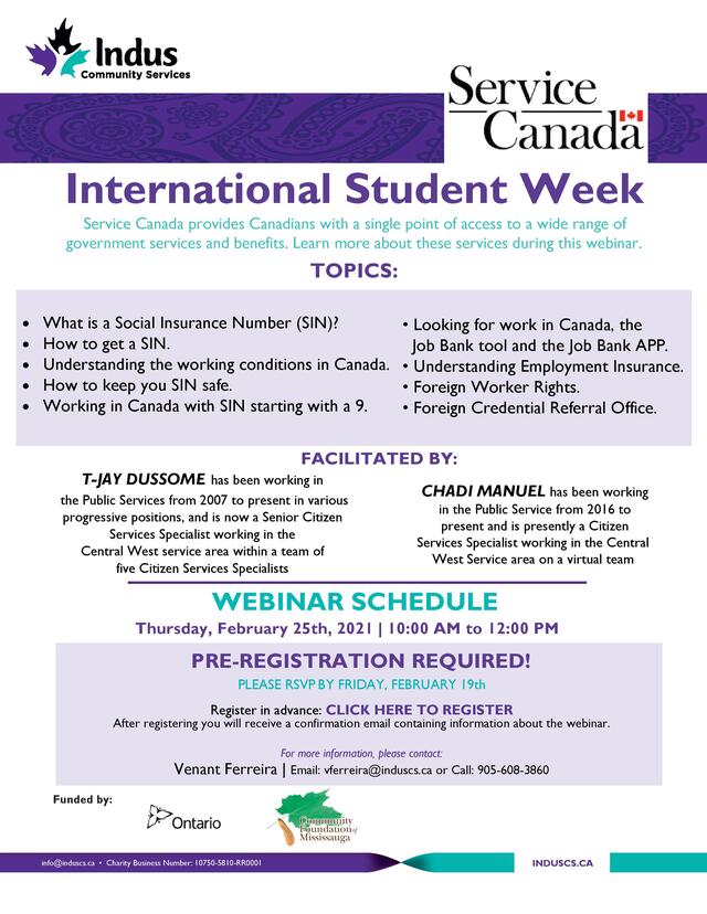 International Student Week on February 26th, 2021 | All About Mississauga